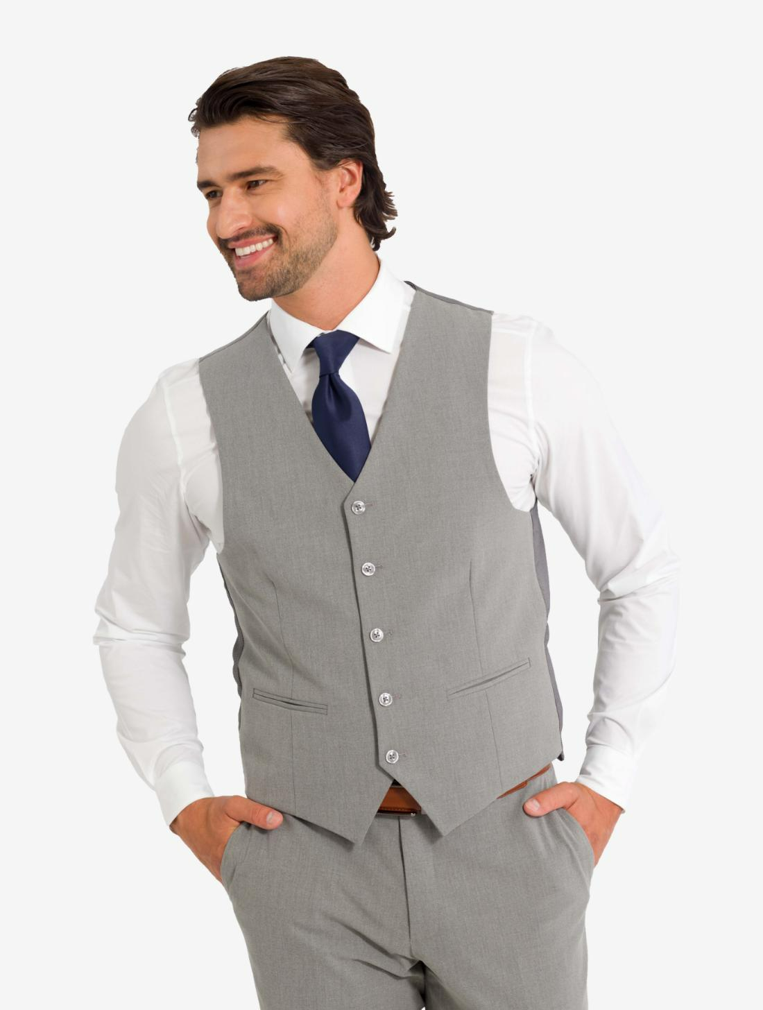 Light Grey Men's Tuxedo Vest | Groomsmen Wedding Tuxedo's