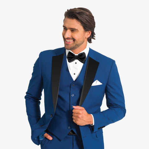 Blue Men's Tuxedo | Groomsmen Wedding Suit | Modern Slim Fit